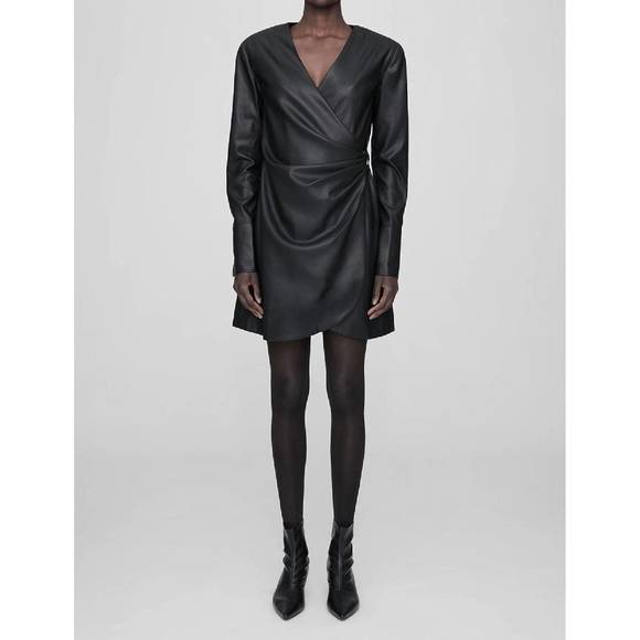 Anine Bing | Dresses | New Anine Bing Joey Vegan Leather Mini Dress In ...